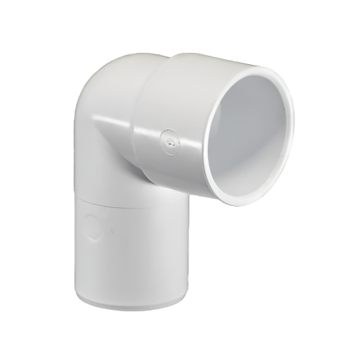 Solvent Waste 90° M/F Elbow (White/Black)
