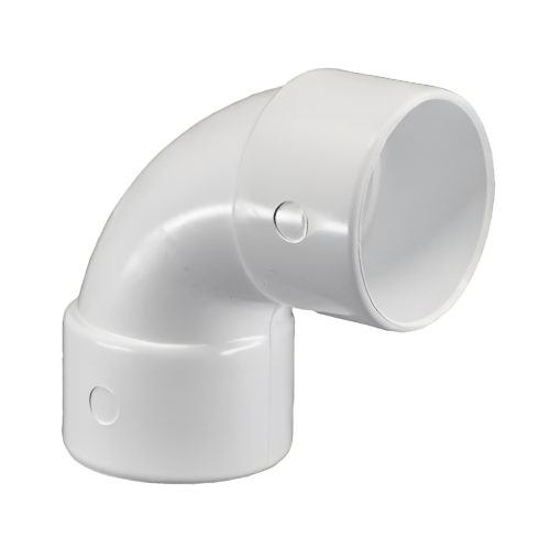 Solvent Waste 90° Swept Elbow (White/Black)