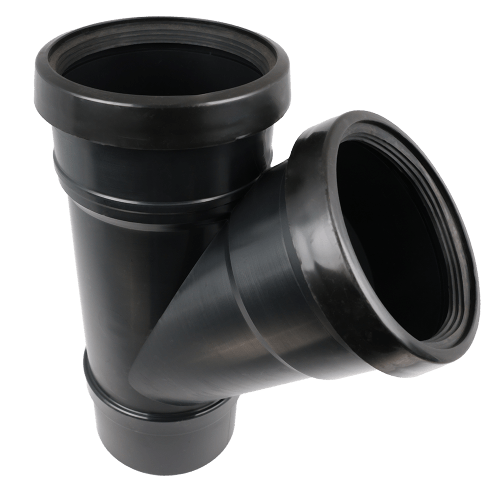 Soil Pipe Double Socket 45° Tee Pushfit - 110mm