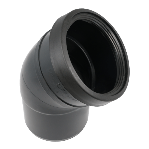 Soil Pipe Single Socket 45° Bend Pushfit - 110mm