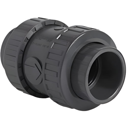 uPVC Plain Double Union Spring Check Valve - EPDM