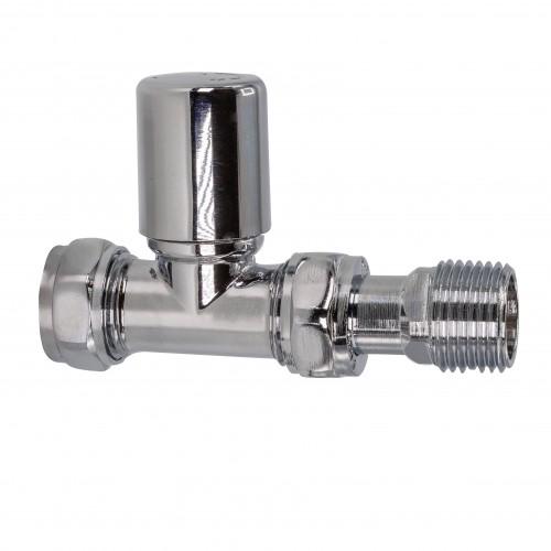 15mm Chrome Straight Radiator Valve
