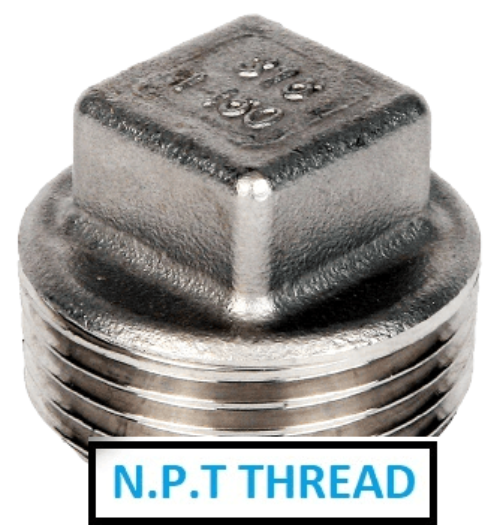 STAINLESS STEEL 316 SQUARE HEAD PLUG - NPT