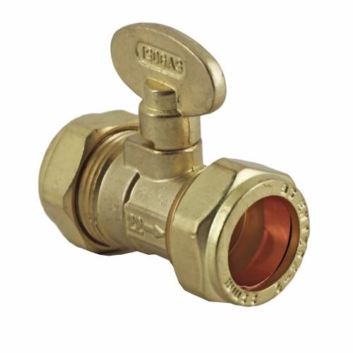 Brass ISO Gas Valve - Compression Ends