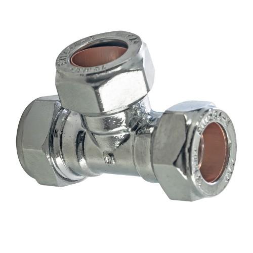 CHROME COMPRESSION 15mm X 1/2" ANGLED SERVICE VALVE